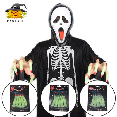 Halloween Decoration Night Glow Nail Set Zombie Prop装饰
