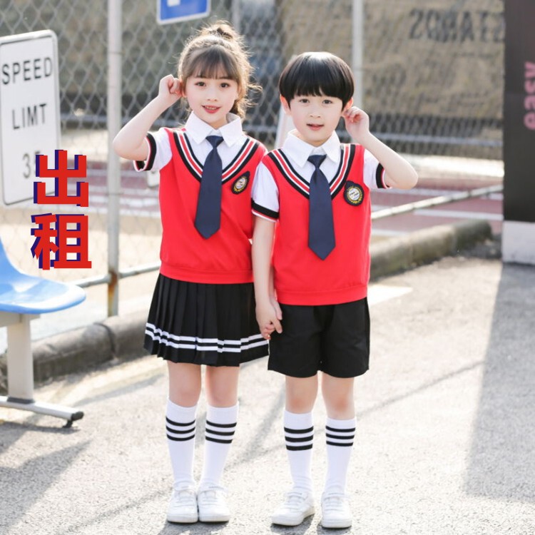出租园服幼儿园毕业季小学生校服短袖套装儿童班服六一表演出服