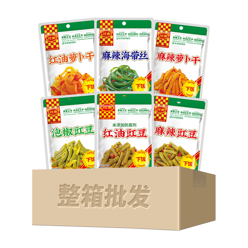 【整箱批发81g*30袋】川南地道川味下饭麻辣萝卜干海带丝泡椒豇豆_虎窝淘