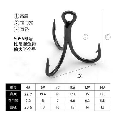 新款直销新防锈海钓超顺滑涂层sike6066三倍加强三本钩可