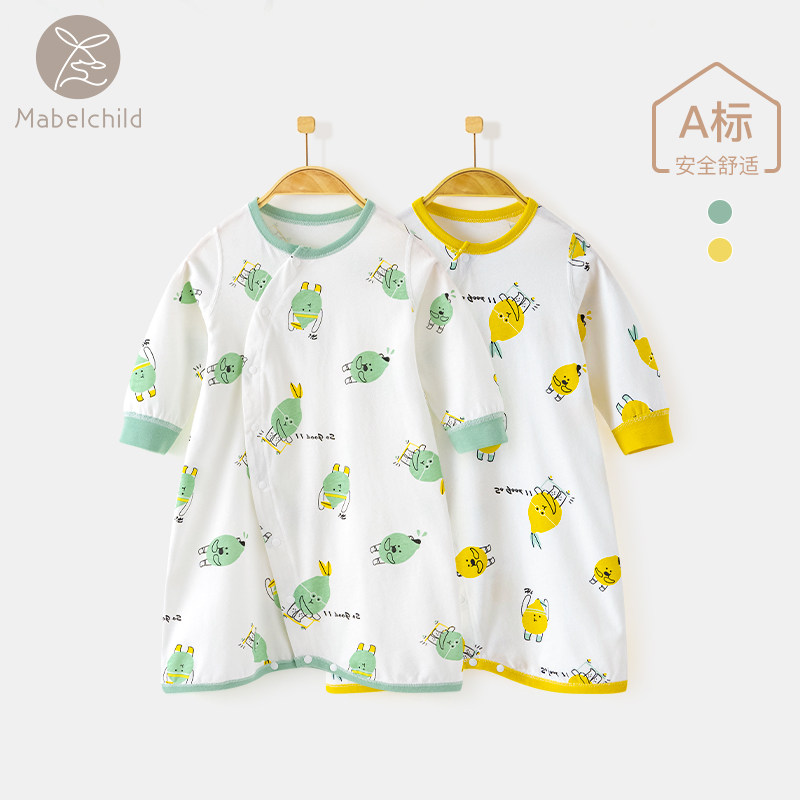 【2件5折】婴儿睡袍春秋薄款纯棉长袖儿童家居服睡裙秋装宝宝睡衣