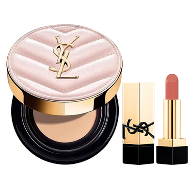 【自营】YSL/圣罗兰明彩粉光轻垫粉底液B10粉气垫唇膏纯口红NM
