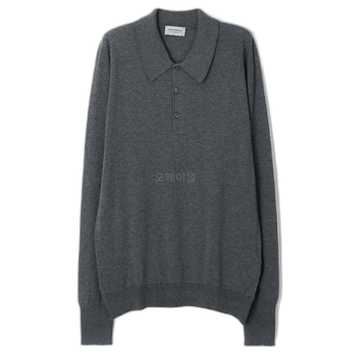 韩国直邮JOHN SMEDLEY Finchley 木炭色长袖珠地布衬衫