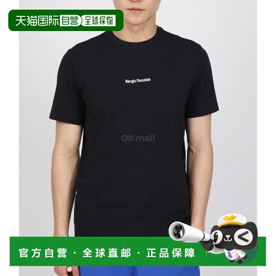 韩国直邮Sergio Tacchini MVS23 40150 精美纯棉T恤 男女通用 黑/