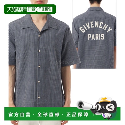 韩国直邮GIVENCHY 棉质格纹衬衫，饰有 GIVENCHY Paris 刺绣（BM6