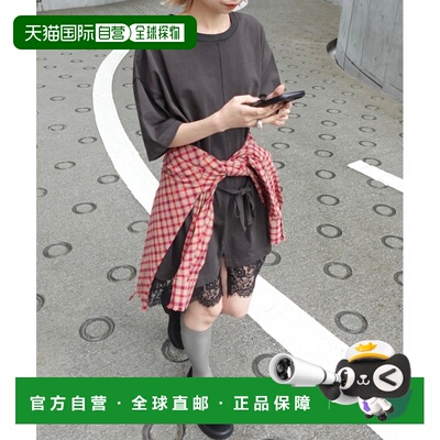 日本直邮AMERI 女装 oversized镂空蕾丝下摆T恤 0【付后1h可退】