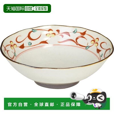 【日本直邮】红彩绘蔓藤花纹小碗 46160瓷器陶器