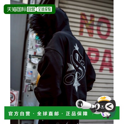 1h可退 日本直邮SUPPLIER 男女同款 仿毛领短款交叉拉链连帽外套