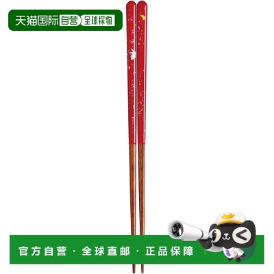 【日本直邮】Kawai 兔子与月亮画卷筷子 红色 23cm 118680卡瓦依