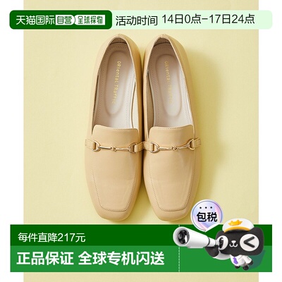 日本直邮Oriental Traffic 方形鞋头双扣乐福鞋 [31112 OR526BW00