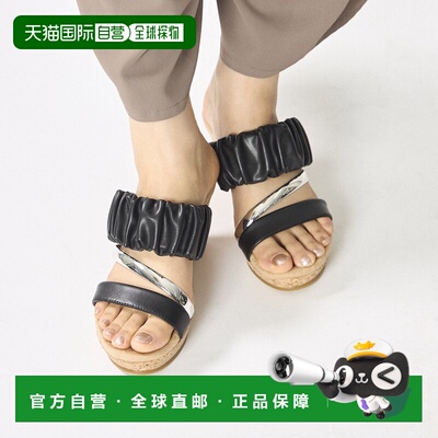 日本直邮日本直邮MODE ET JACOMO carino CAWF44097 褶皱凉鞋（黑