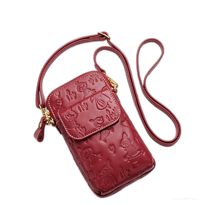 日本直邮Little Mew 红色羊皮手机包 2WAY 51021