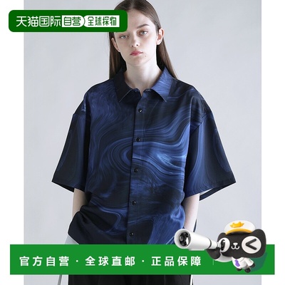 1h可退 日本直邮SOCCE 男女同款宽松半袖衬衫 图案印花 夏季透气