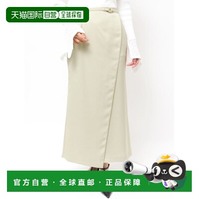 日本直邮LAGUNAMOON 女装 高光感缎面 A字窄身半身裙 双侧开衩设