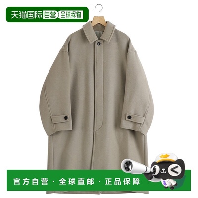 1h可退 日本直邮Graphpaper男装宽松双面呢大衣 轻盈保暖长款外套