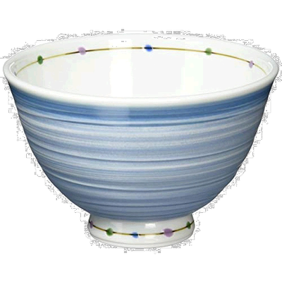 【日本直邮】Saikaitoki西海陶器 彩色波点轻量饭碗 大 蓝 14777