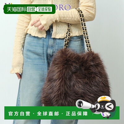 日本直邮VIOLAD'ORO ELMO V-9076 女士托特包 毛绒包 环保狐狸毛