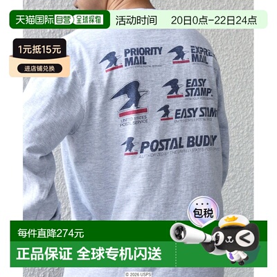 1h可退 日本直邮GOOD ROCK SPEED 男装 USPS主题图案印花长袖T恤