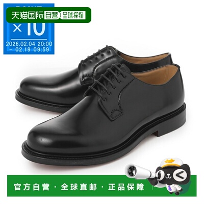 日本直邮Church's 男士黑色翼尖德比鞋 eeb001 9xv f0aab SHANNON