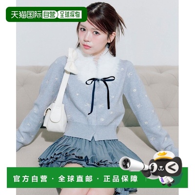 1h可退 日本直邮OLIVE des OLIVE 女装 花刺绣半袖针织衫+可拆卸