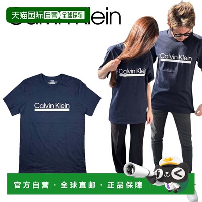 日本直邮Calvin Klein男女款圆领短袖T恤NP25410海军蓝