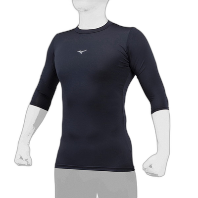 日本直邮MIZUNO Biogear 低领 3/4 袖男女通用棒球 12JABC2114