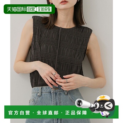 1h可退 日本直邮SENSE OF PLACE 女士刺绣抽褶无袖上衣 AAA521C12