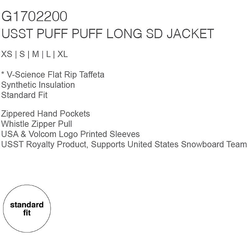 日本直邮VOLCOMVolcom USST PUFF PUFF LONG SD夹克男雪衣夹克单2