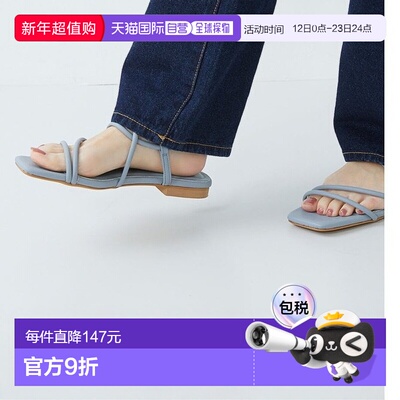 日本直邮Menue 方形包头搭扣凉鞋 [ME8623BW02390] 黑色单鞋