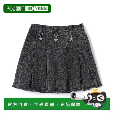 1h可退 日本直邮X-girl Stages 儿童 星星装饰 半松紧腰褶皱裙 92