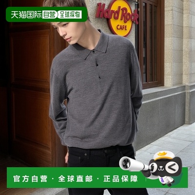 日潮跑腿UNIQLO优衣库25秋冬美利奴羊毛针织衫翻领纯色长袖Polo衫
