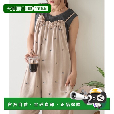 日本直邮CIAOPANIC TYPY 女装 花刺绣缎面背带连衣裤 TYZ1062102A