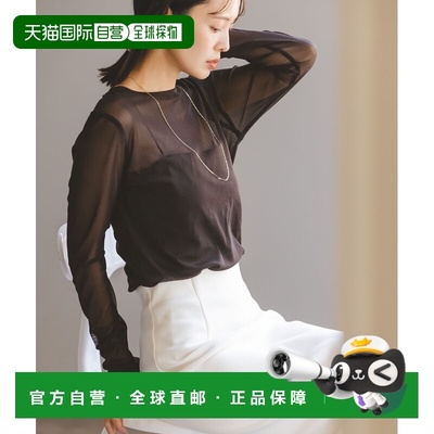 日本直邮NOBLE 女装 透感修身 薄款长袖T恤 半透明设计 250702405