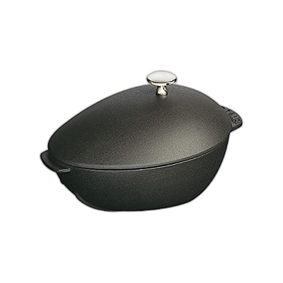 【日本直邮】Staub珐琅 贝壳型锅 25cm 黑色Mussel Pot 40509-494