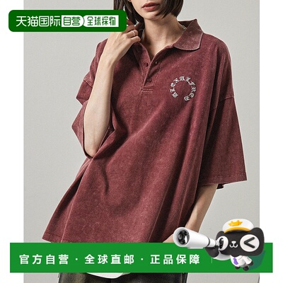 1h可退 日本直邮Alfred Alex 男女同款复古水洗刺绣短袖POLO衫 AA