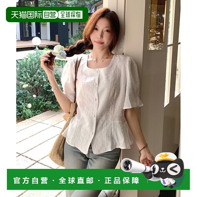 WESTSEA 女装 凹凸肌理感佩普拉姆半袖方领泡泡袖衬衫 SELSL1398