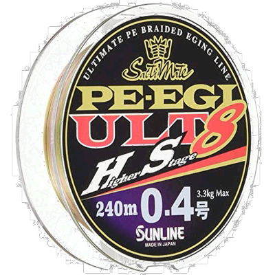 【日本直邮】Sunline桑濑 PE鱼线 ULT HS8 240m 0.4号 3.3kg 8个