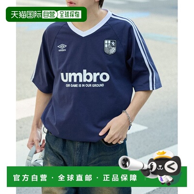 日本直邮UMBRO 男女同款 V领拉链抽绳运动风半袖T恤 sc1472