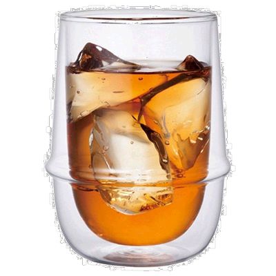 【日本直邮】kinto玻璃杯KRONOS双层冰茶玻璃杯350ml大容量23106