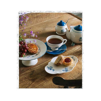 日本直邮日潮 AfternoonTea梦幻杯和碟 HJ31蓝色马克杯杯子盘子