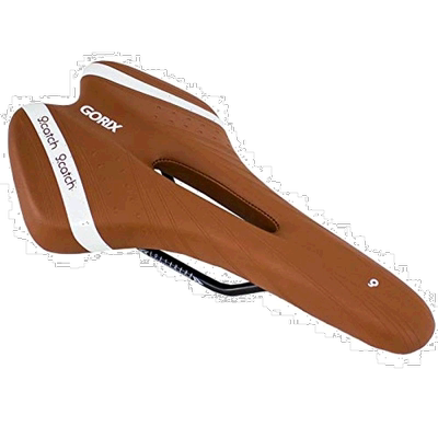 【日本直邮】GORIX 自行车低反弹鞍座 浅棕色×白色  臀部压山地