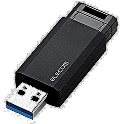 【日本直邮】宜丽客ELECOM按动式U盘16GB USB3.1&USB 3.0黑色