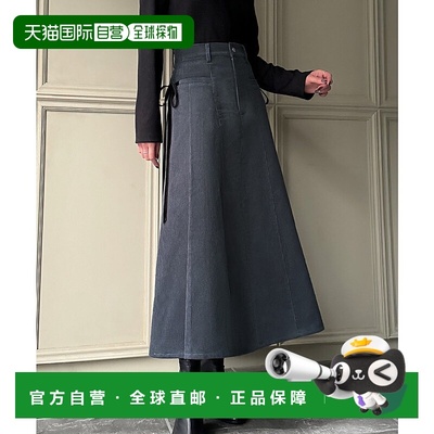 日本直邮JUNOAH 带丝带牛仔塔克斯短裙 JU5602EW006761半身裙裙子