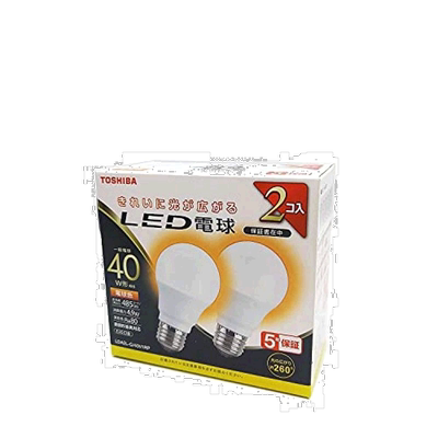 【日本直邮】Toshiba东芝 LED灯泡 40W 黄光 E26金属 LDA5L-G/40V