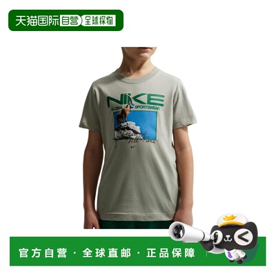 日本直邮Nike/耐克舒适纯棉印花短袖T恤儿童款 IO8980-304