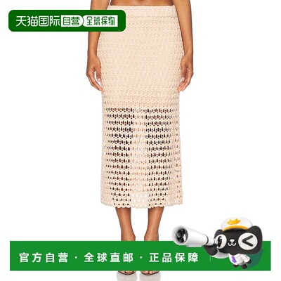 1h可退 香港直邮ZIMMERMANN 女士 Tallow 钩花中长半身裙 1873SRS