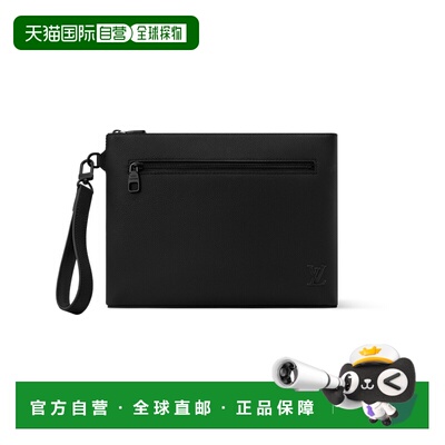 自营欧洲直邮LV路易威登 Takeoff男士黑色小牛皮拉链开合公文包