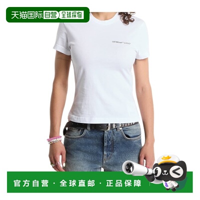 香港直邮OFF-WHITE 女士T恤 2FA00560TW102 AW2026 白色 圆领T恤