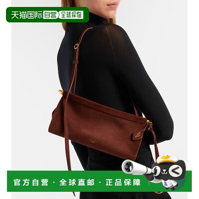 1h可退 香港直邮alaia 女士 Le Click 绒面革肩包 brown棕色 舒适