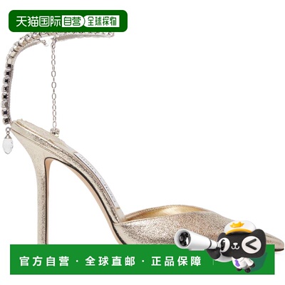 香港直邮Jimmy Choo 周仰杰 女士 金色 Saeda 100 高跟鞋 0000103